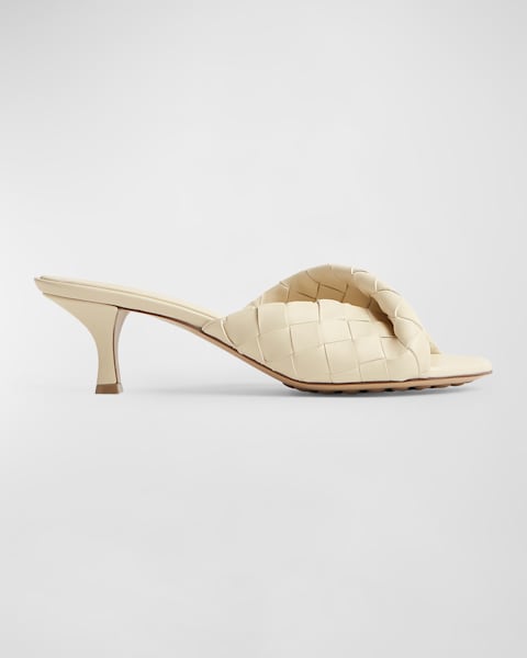 Bottega Veneta Atomic Leather Cylinder-Heel Mules | Neiman Bottega Veneta Atomic Leather Cylinder-Heel Mules | Neiman