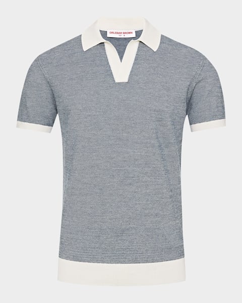 Orlebar Brown Men's Felix Linen Pique Polo Shirt | Neiman Marcus
