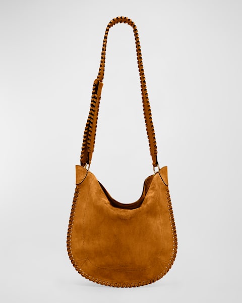 Isabel Marant Oskan Moon Grainy Leather Shoulder Bag | Neiman Marcus