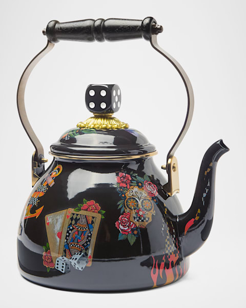 MacKenzie-Childs Sterling English Garden 2-Quart Tea Kettle | Neiman Marcus