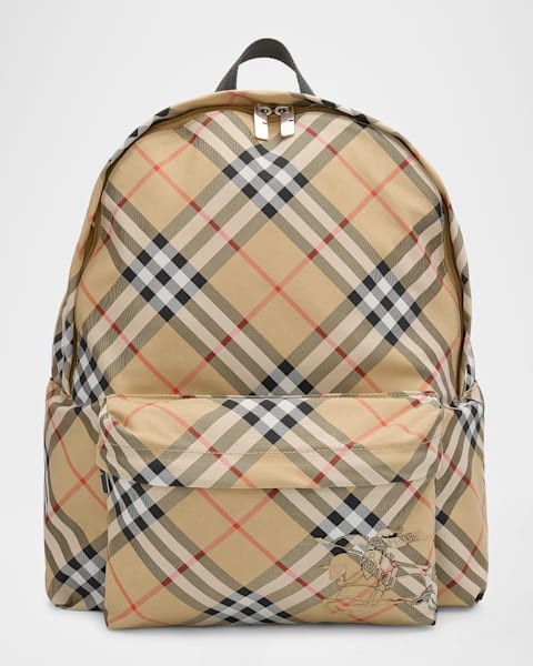 Burberry Men's Check Roll-Top Backpack | Neiman Marcus