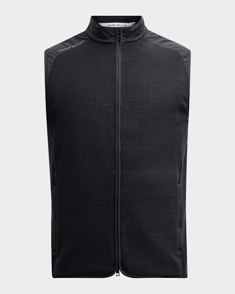 Brunello Cucinelli Men's Beavered Wool Padded Snap Vest | Neiman Marcus