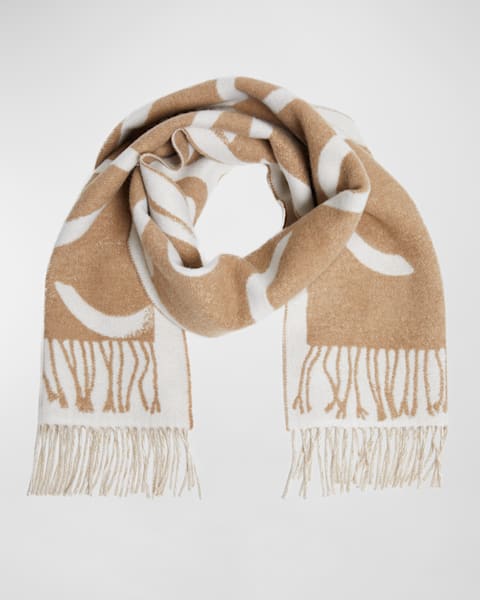 Toteme Monogram Cashmere-Blend Scarf | Neiman Marcus