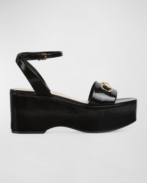 Gucci Angelina GG Canvas Flatform Slide Sandals | Neiman Marcus
