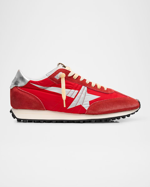 Golden Goose Men's Running Sole Nylon and Suede Runner Sneakers ...
