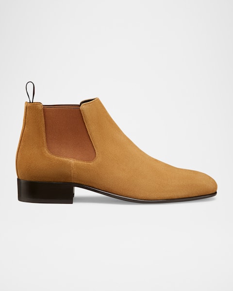 Jo Ghost Men's Burnished Woven Chelsea Boots | Neiman Marcus