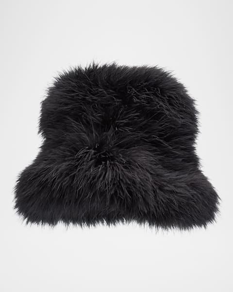 Surell Accessories Eyelash Faux Fur Bucket Hat | Neiman Marcus