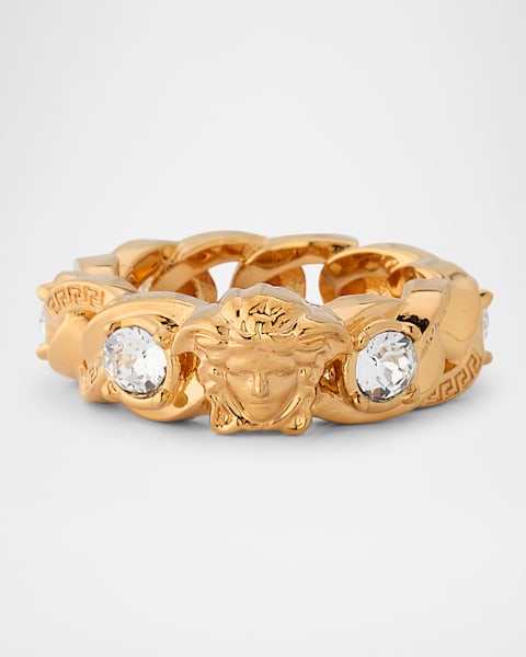 Versace Mother-of-Pearl Medusa and Greca Ring | Neiman Marcus