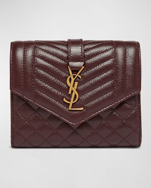 Saint Laurent Small YSL Envelope Flap Wallet in Quilted Leather ...