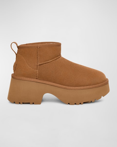 UGG Classic Mini Platform Suede Booties | Neiman Marcus