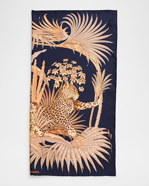 Franco Ferrari Printed Cotton-Silk Scarf | Neiman Marcus