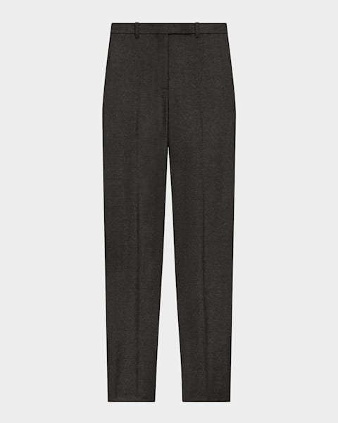 Theory Traceable Wool Slim Straight-Leg Trousers | Neiman Marcus