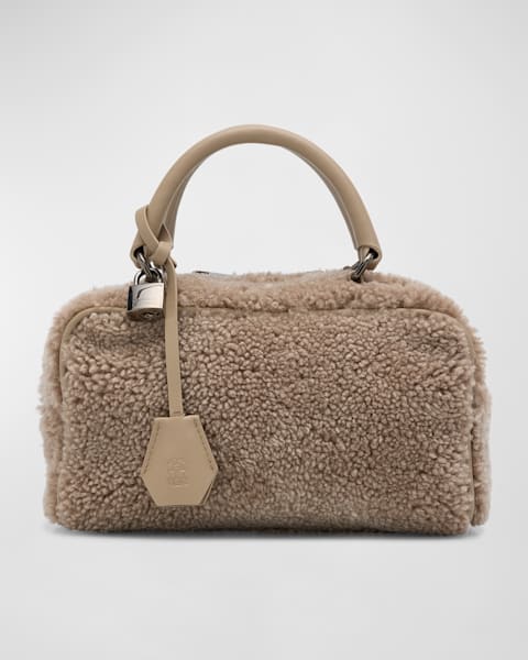 Brunello Cucinelli Boston Large Suede Top-Handle Bag | Neiman Marcus