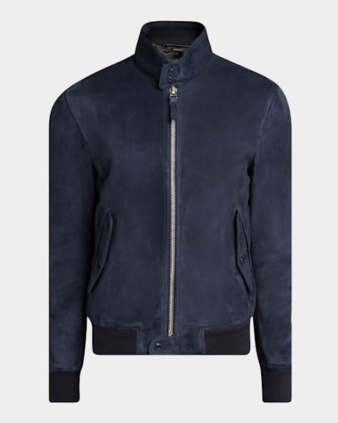 TOM FORD Men's Brushed Suede Western Blouson Jacket | Neiman Marcus