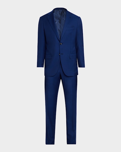 Kiton Men's Wool-Cashmere Solid Suit | Neiman Marcus