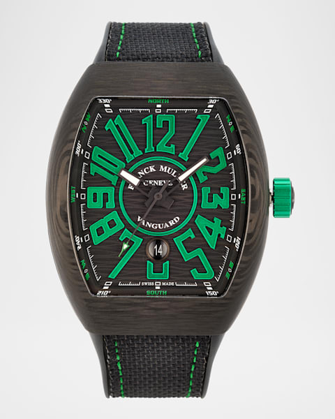 Franck Muller Cintree Curvex 18K Yellow Gold Green Automatic Watch with ...