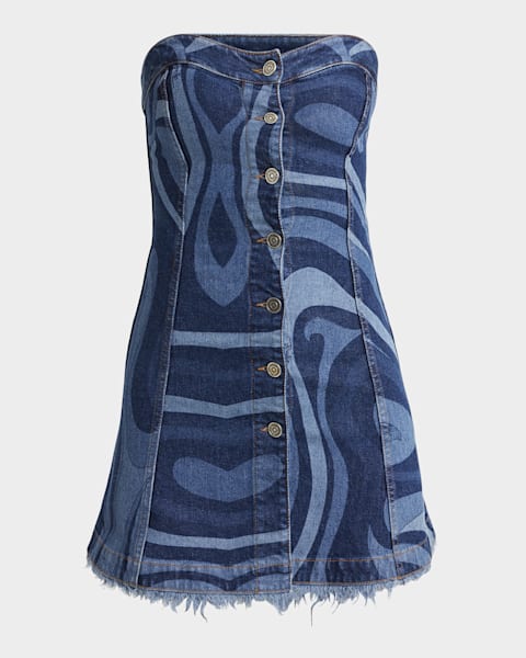 Triarchy Frenchie Strapless Denim Tube Dress | Neiman Marcus
