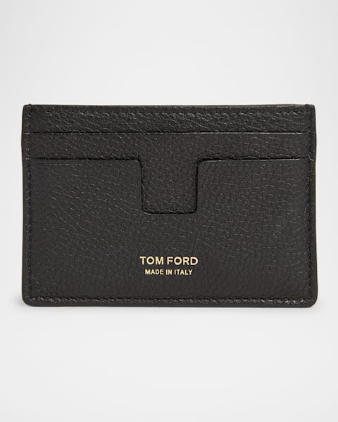Burberry Men's Embossed Check Leather Bifold Card Holder | Neiman Marcus