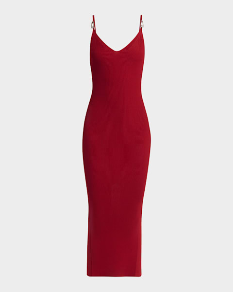 Versace Button-Front Knit Medusa Mini Dress | Neiman Marcus