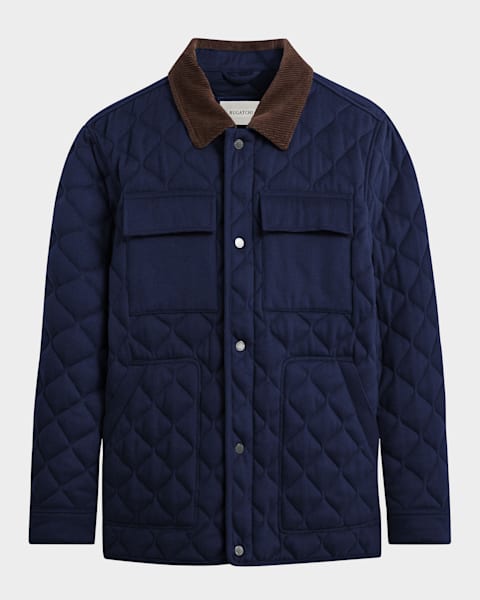 Bugatchi Men's Full-Zip Suede Bomber Jacket | Neiman Marcus