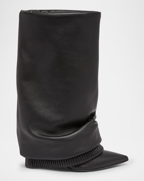 Balmain Eva Suede Harness Knee Boots | Neiman Marcus