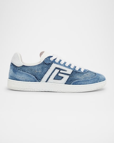 Balmain B-East Mixed Leather Trainer Sneakers | Neiman Marcus