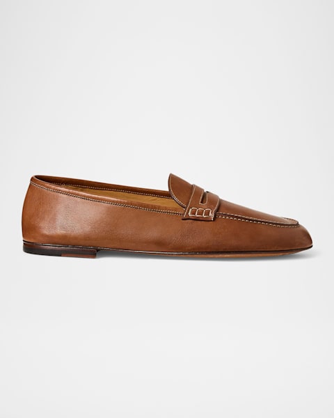 Ralph Lauren Purple Label Men's Meegan Calfskin Penny Loafers | Neiman ...