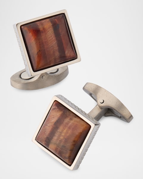Cufflinks Inc. Men's Round Tiger's Eye Cufflinks | Neiman Marcus