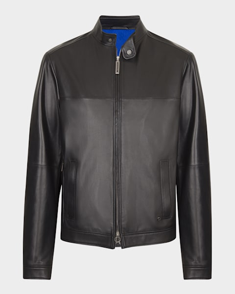 Stefano Ricci Men's Lamb Leather Bomber Jacket | Neiman Marcus