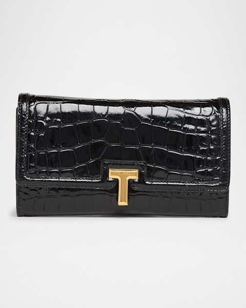 Valentino Garavani VLOGO Flap Leather Wallet | Neiman Marcus