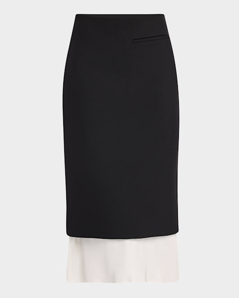 Theory Traceable Wool Knee-Length Pencil Skirt | Neiman Marcus