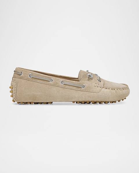 Loro Piana Leather Tassel Moccasin Driver Loafers | Neiman Marcus