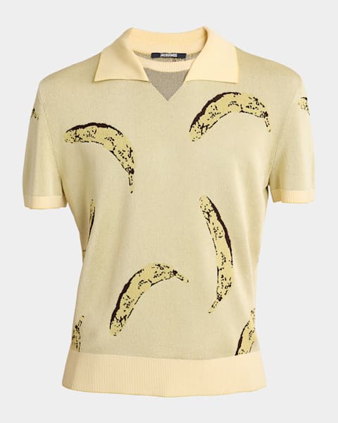 Jacquemus Men's Polo Shirt with Knit Logo | Neiman Marcus