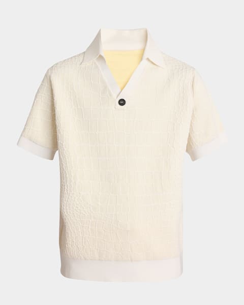 Jacquemus Men's Polo Shirt with Knit Logo | Neiman Marcus