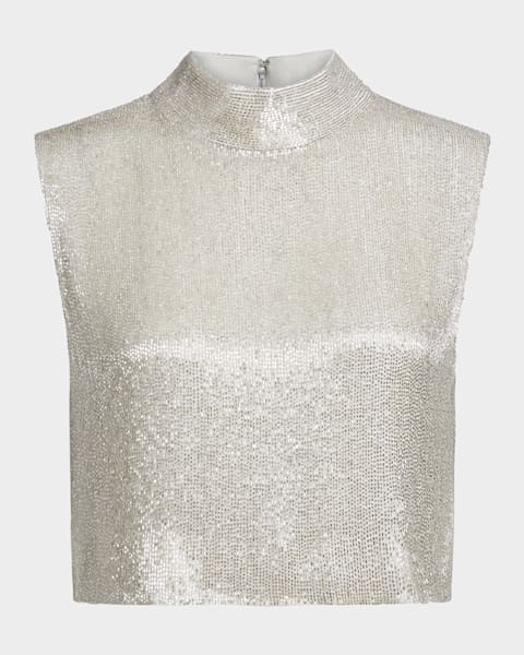 Alice + Olivia Micah Embellished Muscle Tank | Neiman Marcus