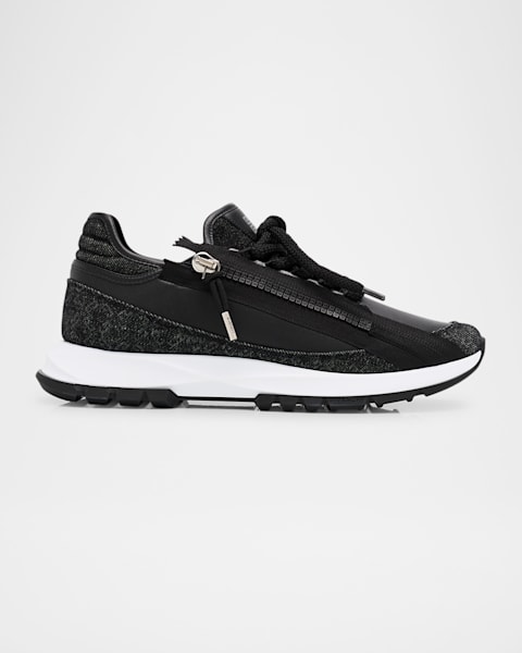 Men's Spectre Leather Side-Zip Runner Sneakers | Neiman Marcus Men's Spectre Leather Side-Zip Runner Sneakers | Neiman Marcus