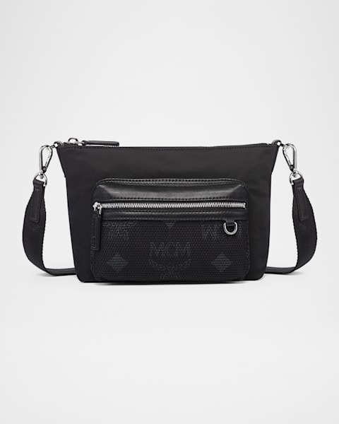 MCM Aren Boston Small Visetos Monogram Top-Handle Bag | Neiman Marcus