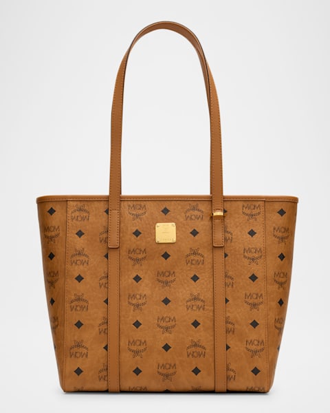 MCM Lauretos Monogram Canvas Shopper Tote Bag | Neiman Marcus