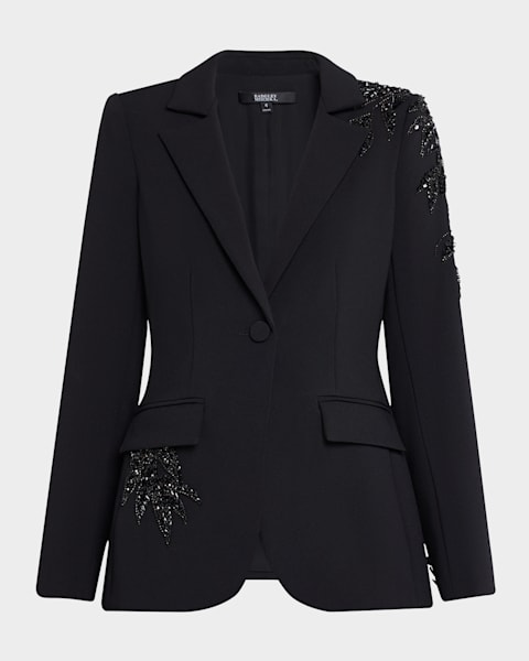 Alice + Olivia Judith Embellished Sheer Lace Blazer | Neiman Marcus