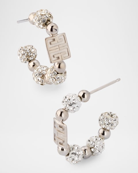 Givenchy Stitch Crystal Hoop Earrings | Neiman Marcus
