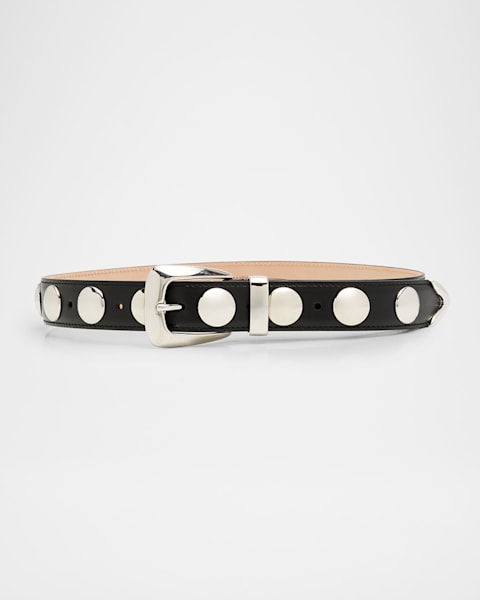 Isabel Marant Brindi Studded Leather Pull-Through Belt | Neiman Marcus