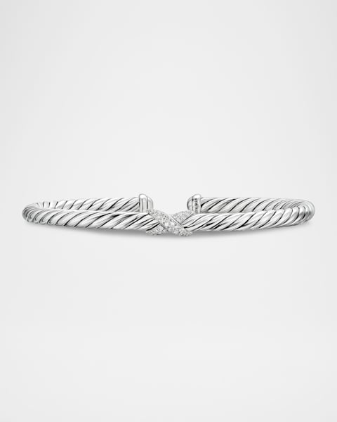 David Yurman Petite Infinity Bracelet with Diamonds in Silver, 4mm ...