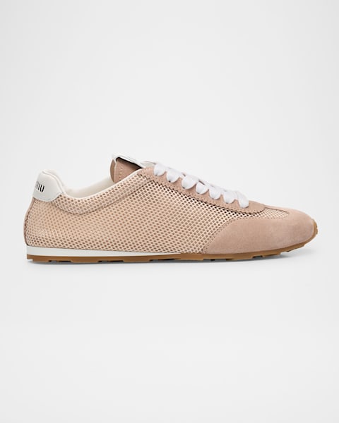 Miu Miu Leather Retro Runner Sneakers | Neiman Marcus