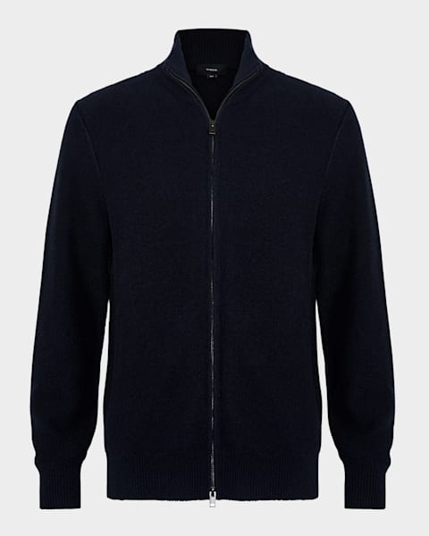 Brunello Cucinelli Men's Ribbed Full-Zip Sweater | Neiman Marcus Brunello Cucinelli Men's Ribbed Full-Zip Sweater | Neiman Marcus