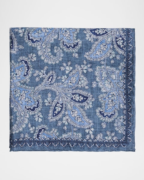 Brunello Cucinelli Men's Denim Pocket Square | Neiman Marcus