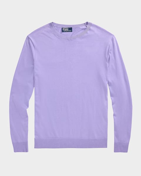 Ralph Lauren Purple Label Men's Glen Plaid Cashmere-Silk Polo Sweater ...