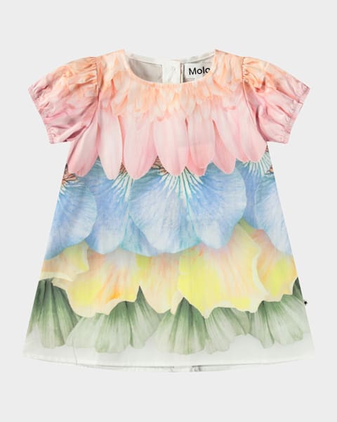 Molo Girl's Candi Ribbed Combo Dress W/ Animal-Print Skirt, Size 6M-2 ...