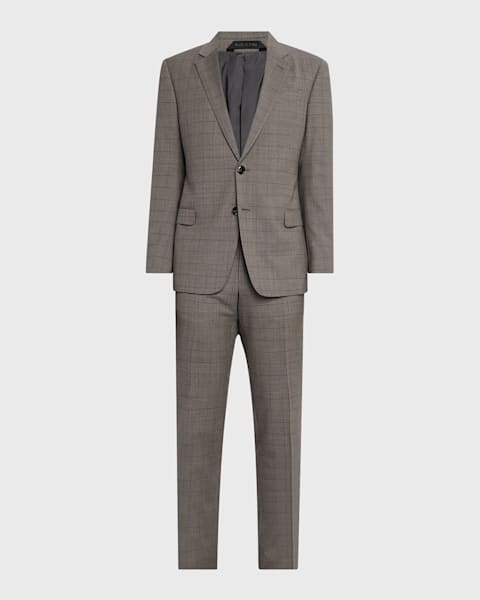 Giorgio Armani Men's Large Plaid Wool Classic Fit Suit | Neiman Marcus