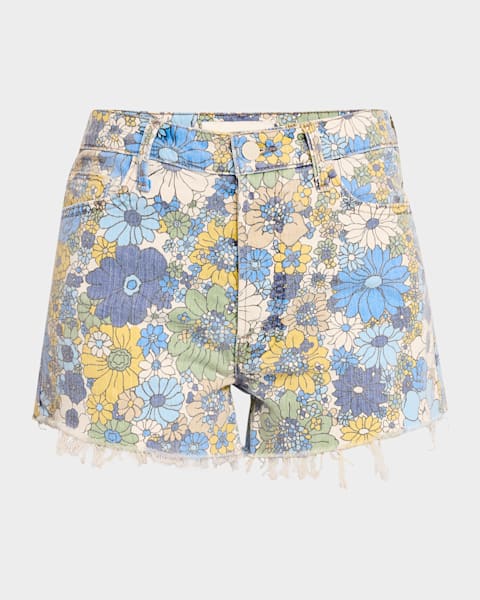 Rails Zuma Floral Embroidered Denim Shorts | Neiman Marcus
