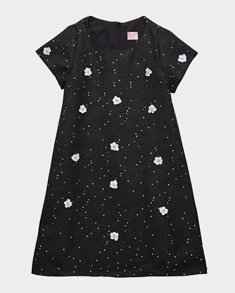 Zoe Girl's Julia Pearly Embellished Tweed Dress, Size 7-16 | Neiman Marcus